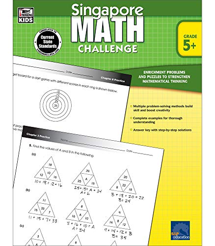 Singapore Math – Challenge Workbook for 5th, 6th, 7th, 8th Grade Math ...