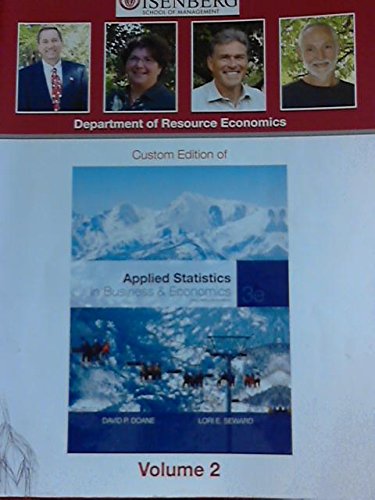 Custom Edition of Applied Statistics in Business: David Doane, Lori ...