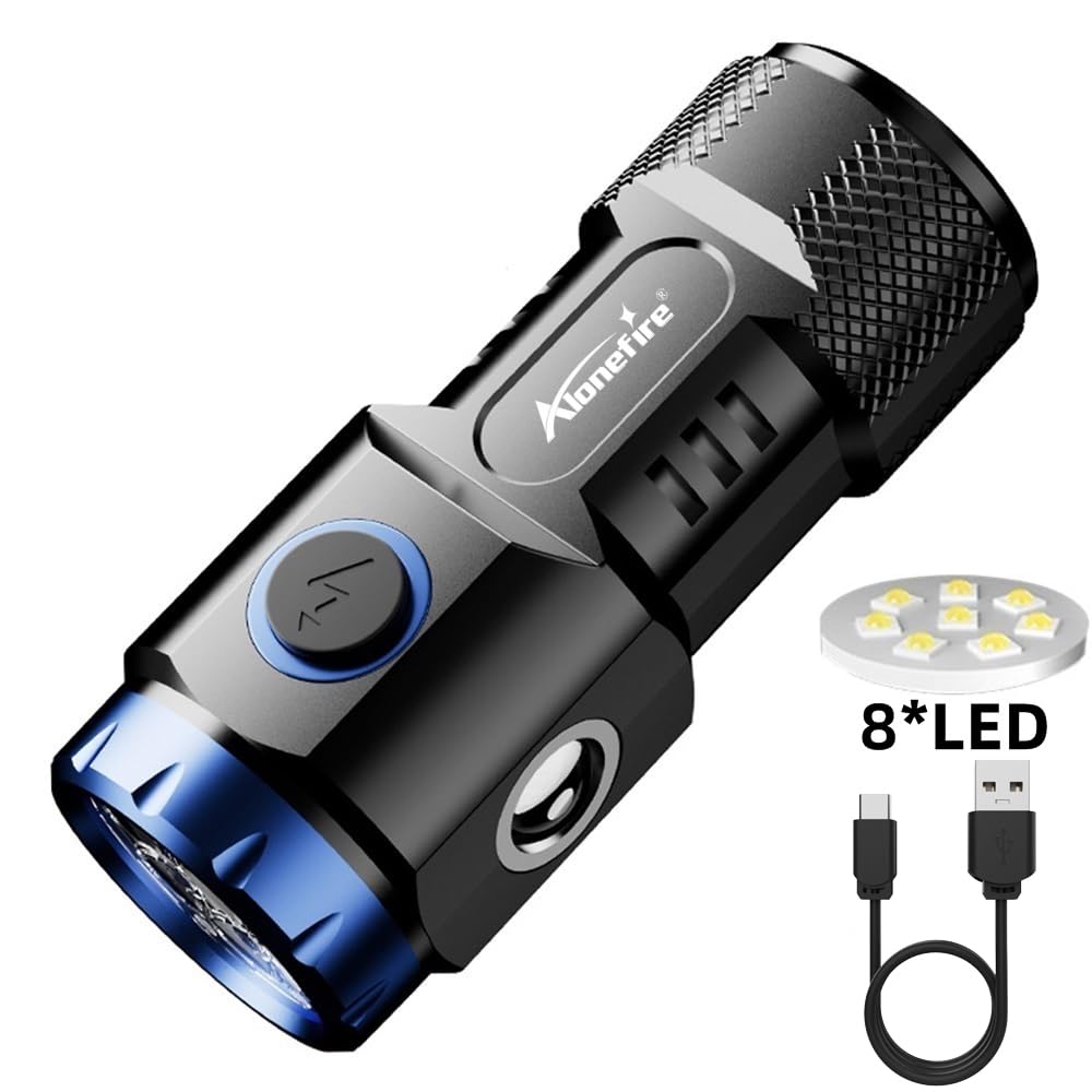 ALONEFIRE X88 LED Mini Flashlight High Lumens USB C Rechargeable Small ...