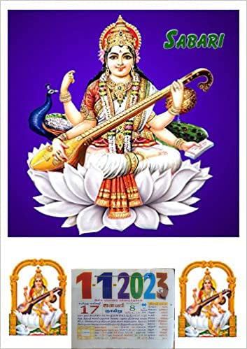 SABARI Saraswathi Special TAMIL-English dated daily sheet calendar with ...