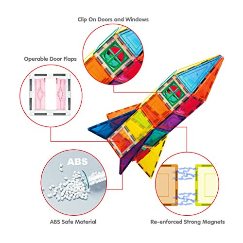Snapklik.com : Magnetic Tile Rocket Set 36 Piece Construction Toy ...