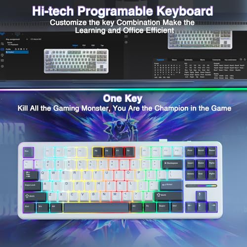 AULA F87 Wireless Mechanical Keyboard, 75% TKL Custom Hot Swappable ...