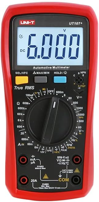 UNI-T UT107+ Automotive Multimeter with RPM Measurement, Dwell Angle, Pulse Width and Battery ...