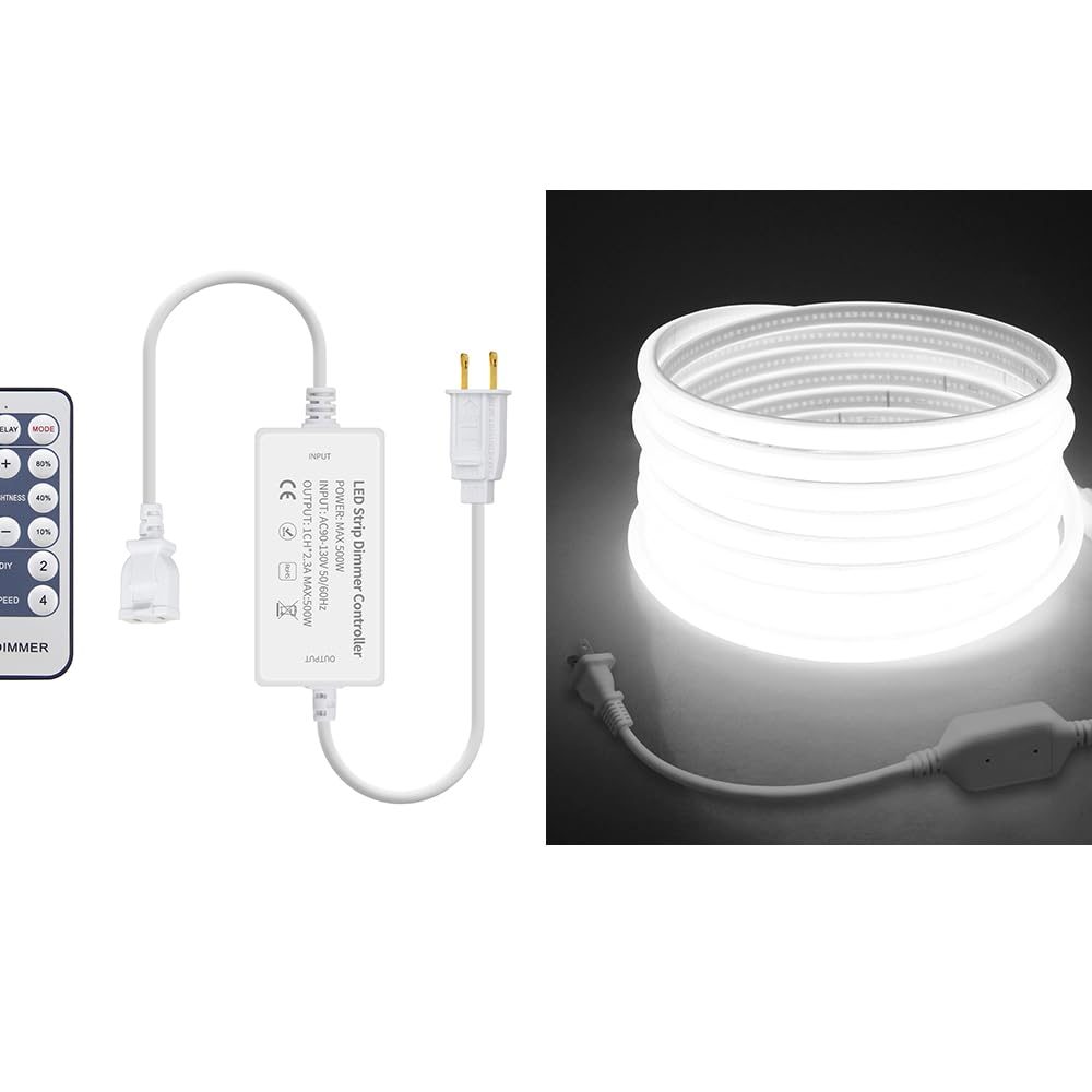Amazon.com: Samsion Neon Rope Lights Daylight White 16.4FT Flexible ...