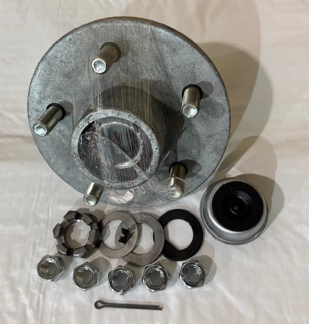 Amazon.com: Galvanized Boat Trailer Hub kit Pre-Greased 5-4.5 1-3/8" x ...