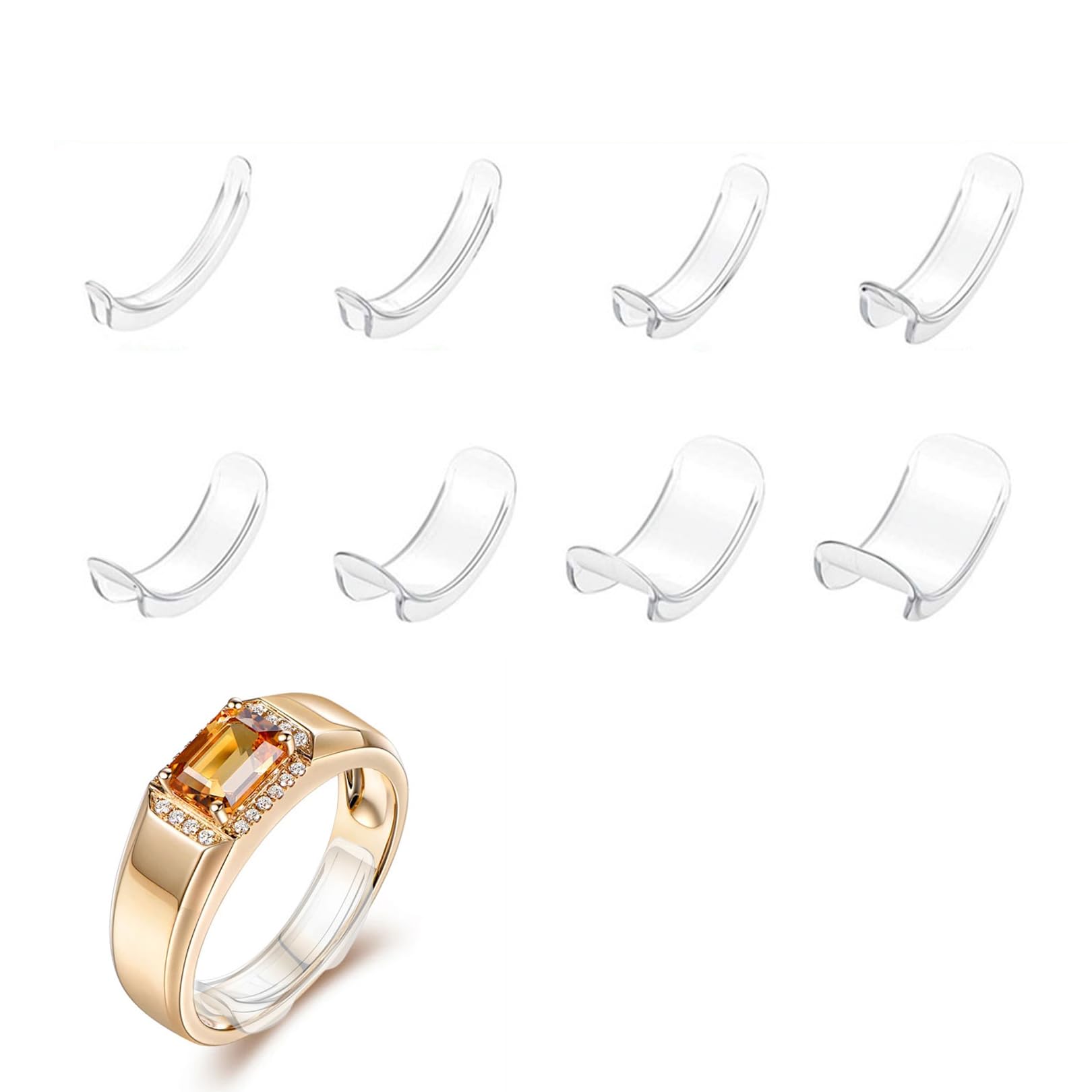 beidaiby 8 Pcs Ring Tightener for Loose Rings Invisible,Silicone Ring ...