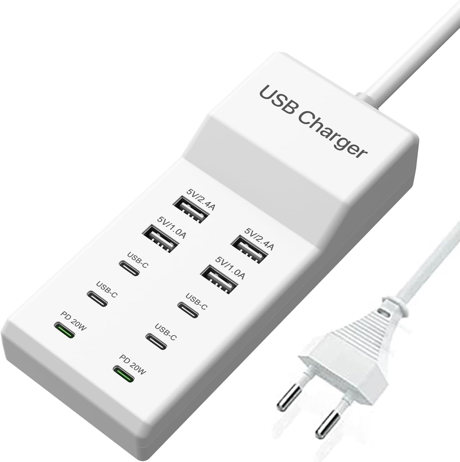 Chargeur USB C Multiple, Station de Charge USB C 10 Ports (avec 6 USB C+4 USB A), Chargeur Multi ...