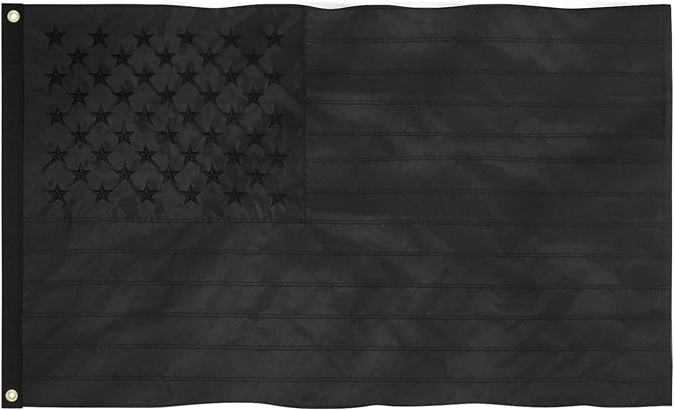 Amazon.com : SKERYBD All Black American Flag 3x5 Ft - Double Sewn and ...