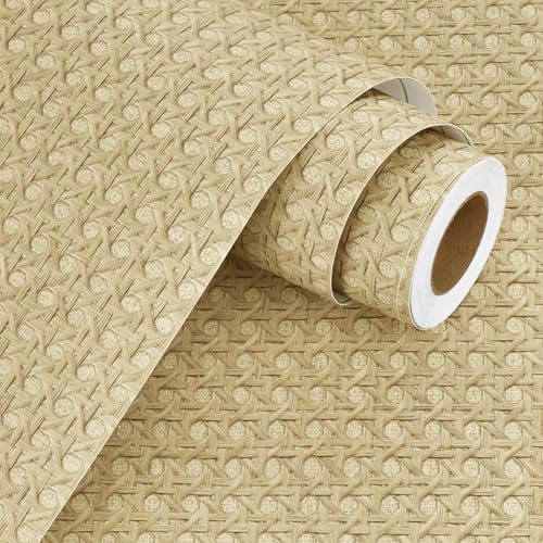 WESTICK Rattan Wallaper Peel and Stick Non-Textured Cane Contact Paper ...