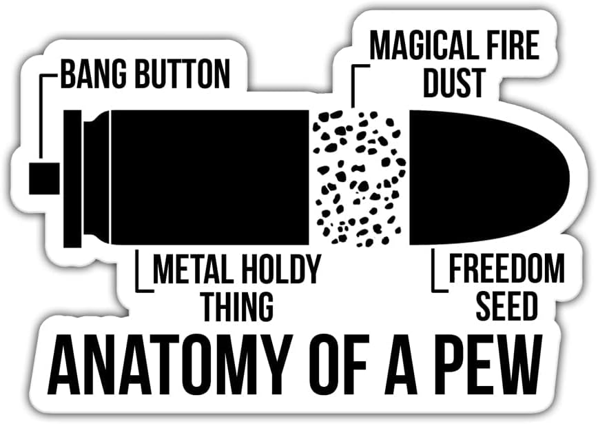Amazon.com: Anatomy of A Pew Sticker 3x3 (3 Pcs) - Funny Military Humor ...