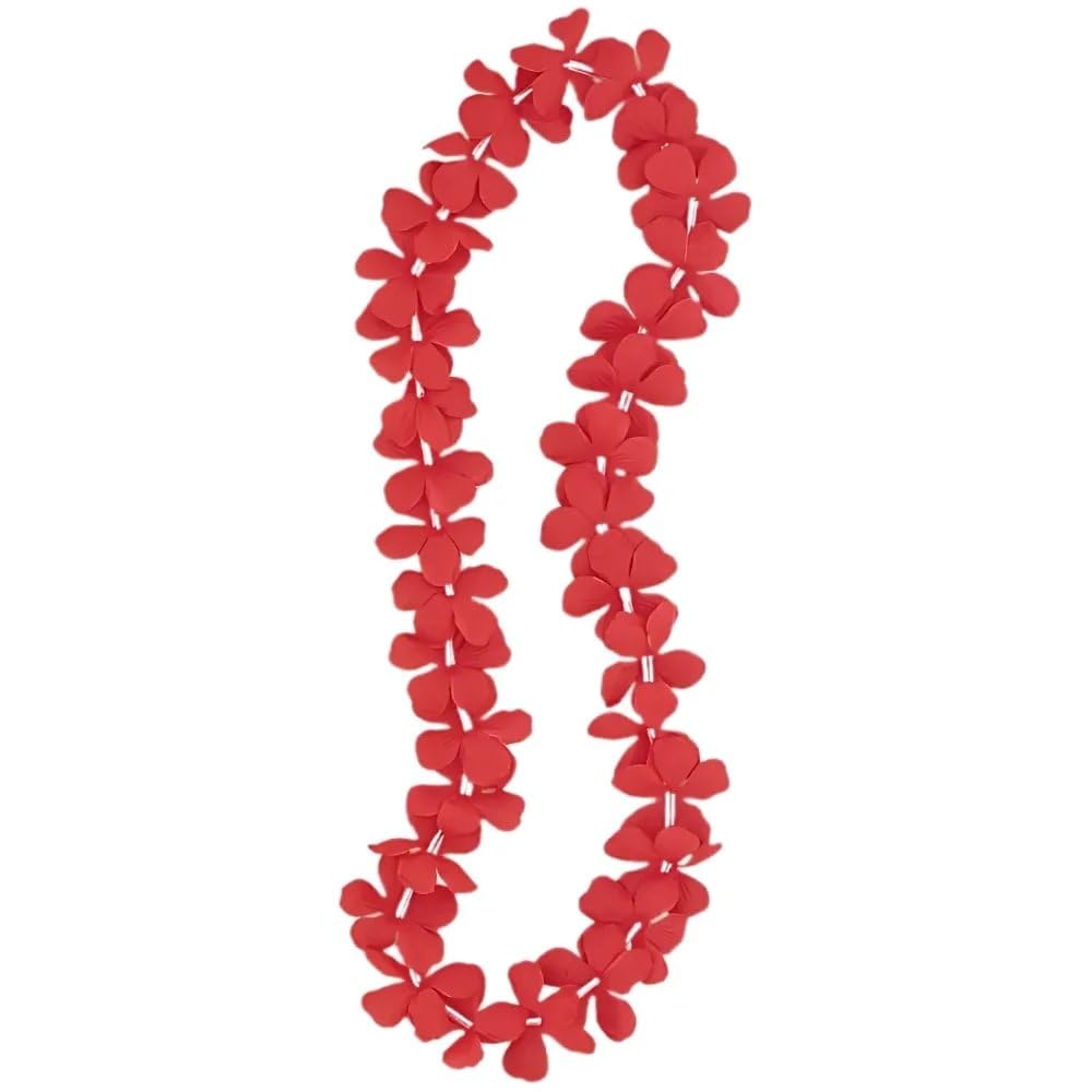 Amazon.com: Red Flower Plastic Lei - 40" (1 Pc) | Vibrant & Festive ...