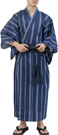 Amazon.com: thefancypumpkin Men's Japanese Yukata Japanese kimono Home Robe Pajamas Dressing ...