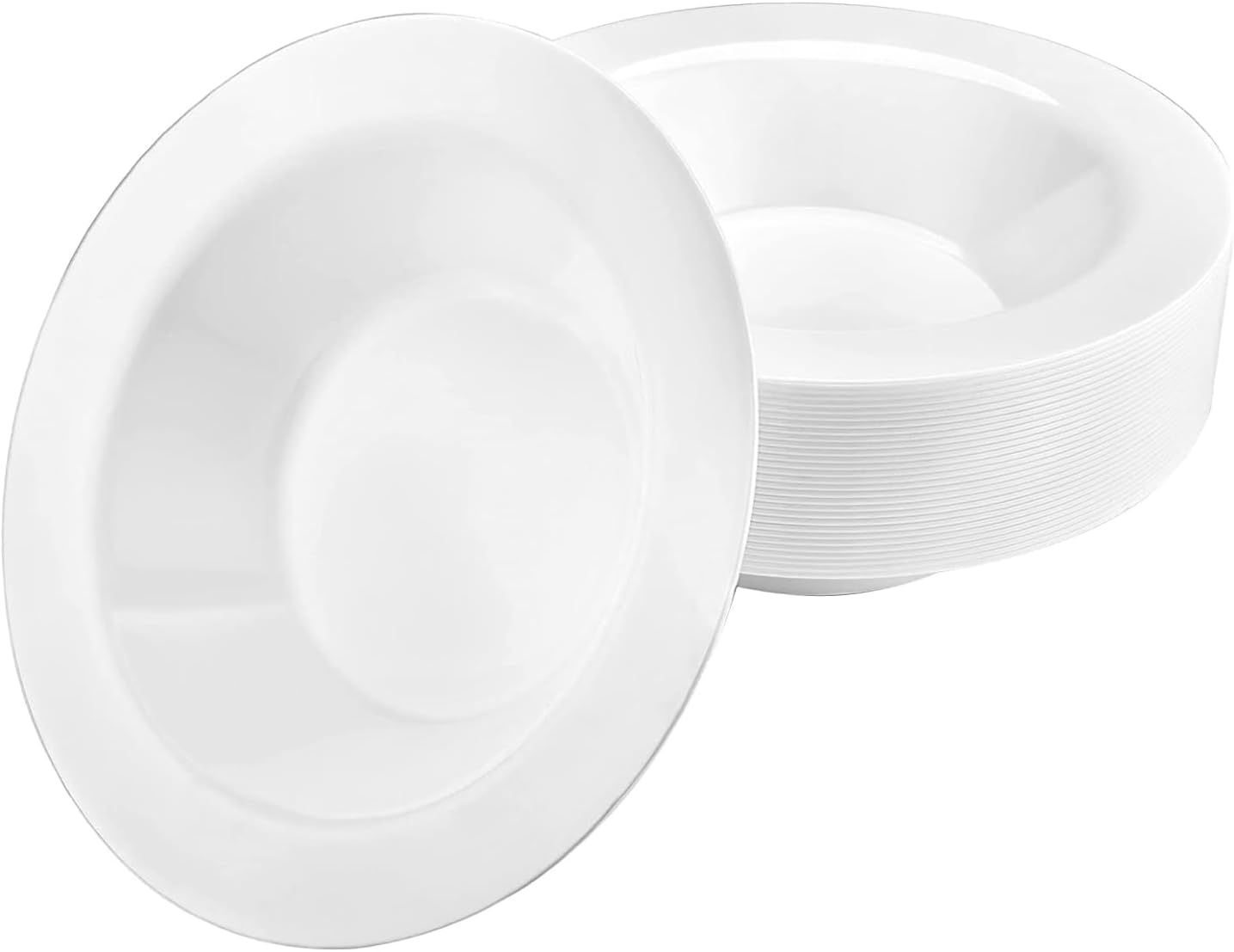 Amazon.com: White Plastic Soup Bowls Dinnerware Plates Microwavable ...
