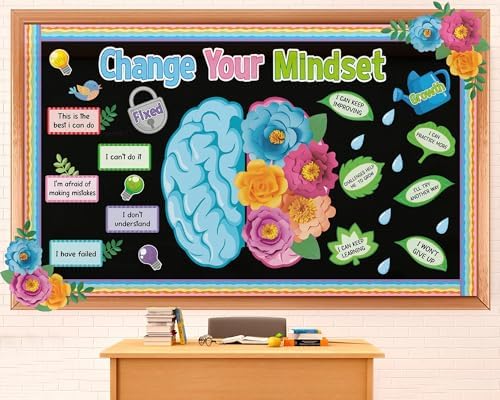 Amazon.com: 3D Bloom with a Growth Mindset Bulletin Board Set Change ...