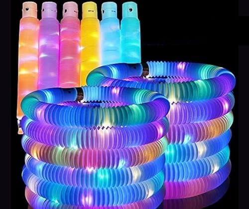 Ibecare Light up Pop Tubes LED Pipe Fidget toy pop party favor for kids ...
