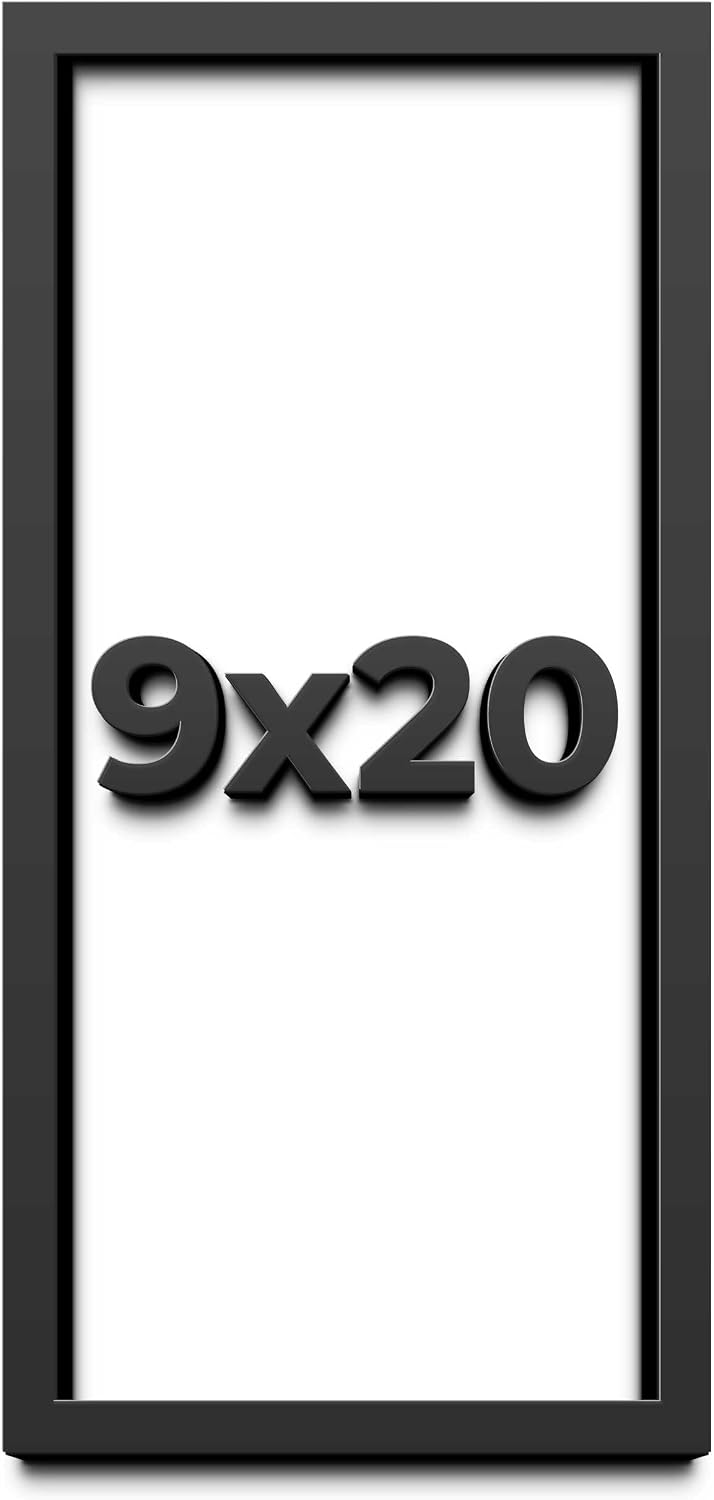 Amazon.com - 9x20 Shadow Box Frame Black | 1 Inch Deep Solid Wood ...