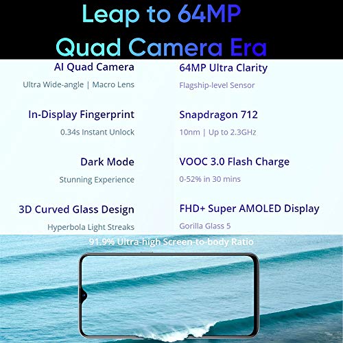 Realme XT (128GB, 8GB RAM) 6.4 AMOLED, 64MP Quad Camera, Snapdragon 712 ...