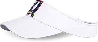 Adult White Arched Sun Visor Hat Team Coach Cap Adjustable Embroidered ...