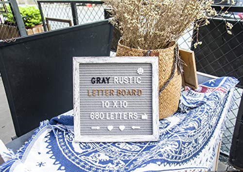 G GAMIT Felt Letter Board Rustic Wood Frame, Pre-Cut&Sort 754 White ...