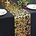 Amazon.com: Snowkingdom 2 Pcs Black and Gold Table Runner 108 Inch X2 ...
