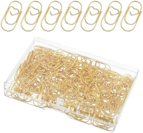 Amazon.com : 200 Pcs Small Gold Paper Clips, Gold Heart Shaped Paper ...