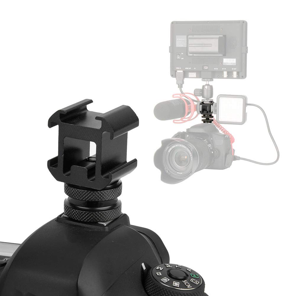 Hot Shoe Mount, Triple Hot Shoe Mount Adapter Camera Hot Shoe Holder ...