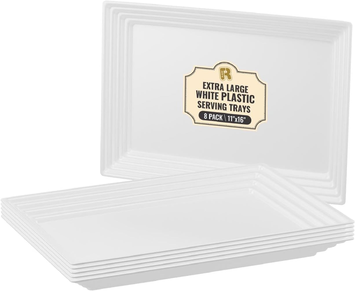 Amazon.com: 8 Pack Extra Large Plastic Serving Trays for Party - 16 x ...