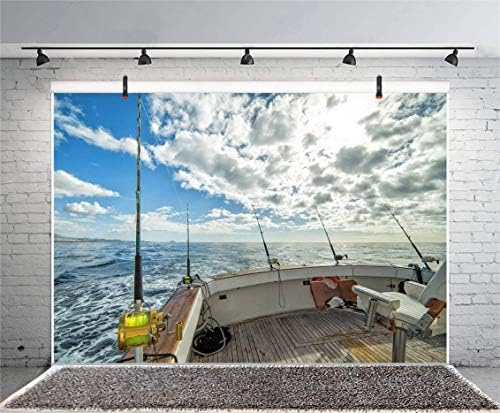 Amazon.com : AOFOTO 10x6.5ft Sea Landscape Backdrop Fishing Boat ...