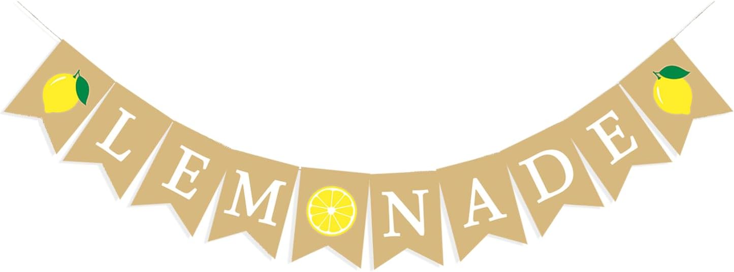 Amazon.com: VILIFEVER Pink Yellow Lemonade Banner for Lemonade Stand ...