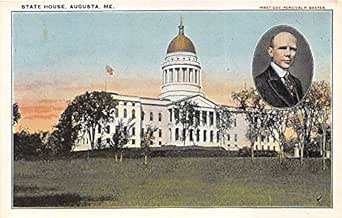 State House Inset Gov Percival P Baxter Augusta Maine Postcard at ...