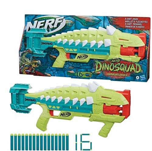 Nerf DinoSquad Armorstrike Dart Blaster, 8-Dart Rotating Drum, Drop ...