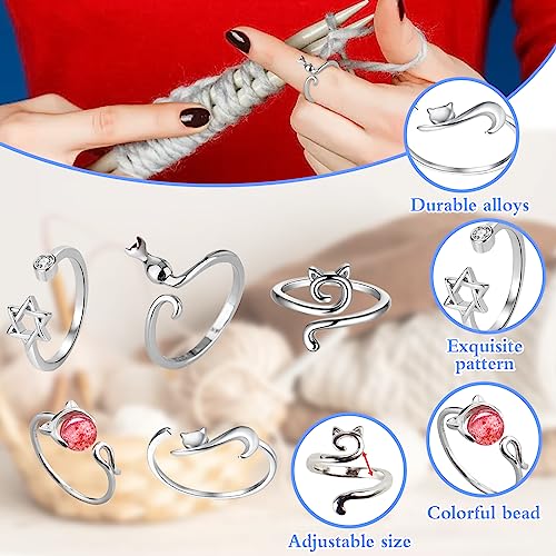 Snapklik.com : 10 Pcs Crochet Ring - Adjustable Crochet Ring Finger ...