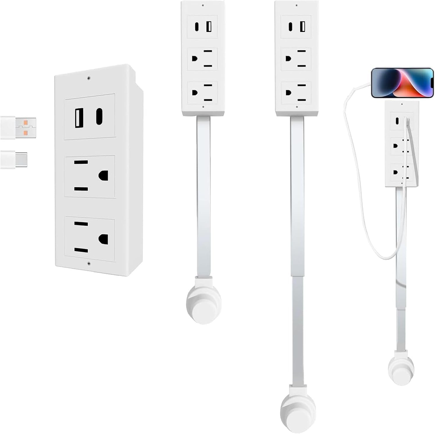 Power Socket Expander, Electrical Power Outlet Extender, Access Hard to ...