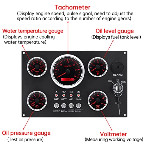 Boat Dash Instrument Panel, Boat Instrument Panel 5 Gauge Set ...