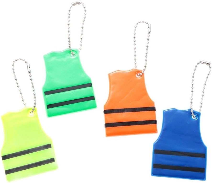 Amazon.com: Urjumpea 4PCS PVC Reflective Lattice Vest Design Keychain 5 ...