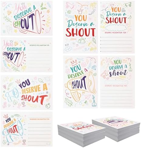 160pcs Shout Out Cards, 4 Styles Double Sided Appreciation Recognition ...