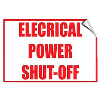 Electrical Power Shut Off Hazard Emergency Label Decal Sticker 7 Inches ...