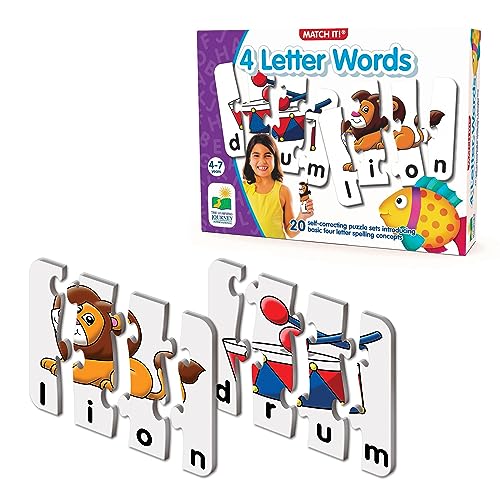 The Learning Journey: Match It! - 4 Letter Words - 20 Piece Self-Correcting Spelling Puzzle with ...