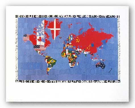 Mappa 1983 by Alighiero Boetti 19.25"x29.75" Art Print Poster: Amazon ...