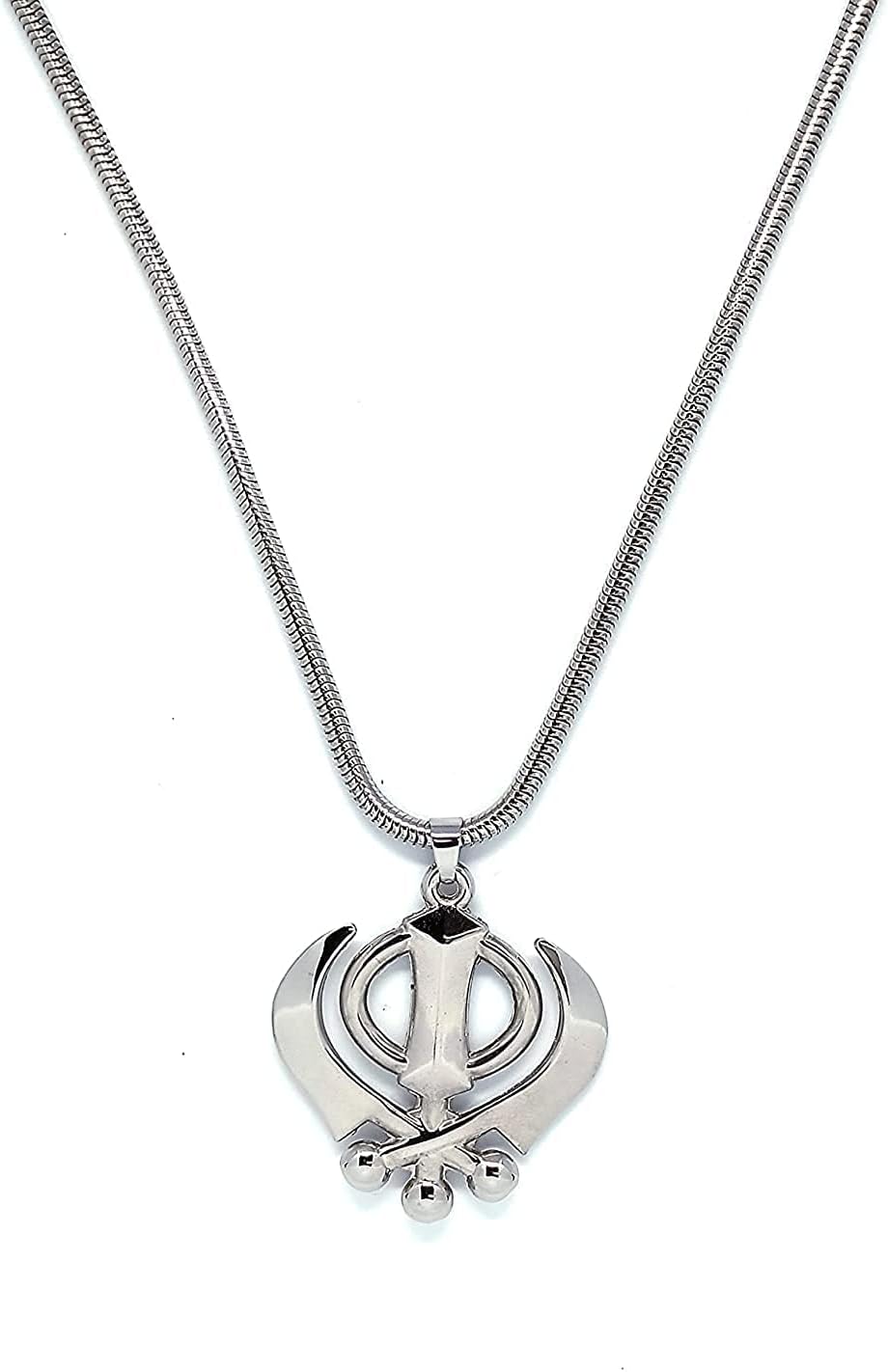 Sikh Sardar Khalsa Punjabi Khanda Symbol Stainless Steel Pendant with ...