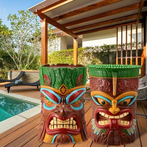 Amazon.com: Menkxi Set of 2 Large Tiki Statue, Outdoor Tiki Hawaii ...