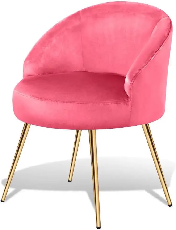 Amazon.com: MoNiBloom Upholstered Velvet Accent Chair Girl's Pink ...