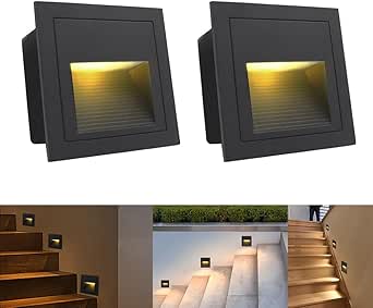 Arotelicht Set of 2 3 W LED Recessed Wall Light LED Stair Light Warm ...