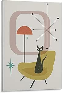Amazon.com: Mid Century Catds Retro Posters Prints Sputnik Atomic ...