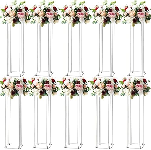 Amazon.com: MEISHAONV 23.6inch 10 pcs Column Flower Vase Gold ...