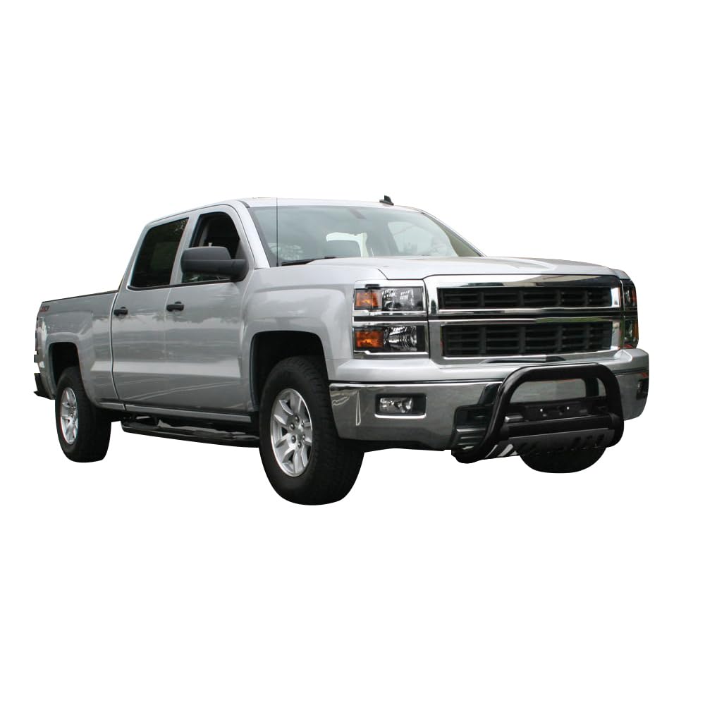 Bumper Front Silverado 2500 Bull Bar With Skid Plate; Black (20-26 ...