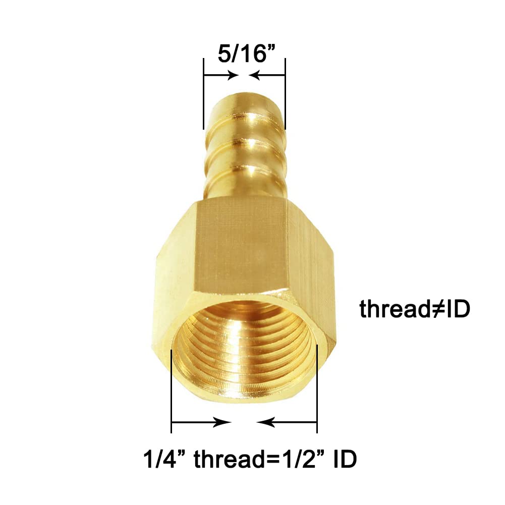Snapklik.com : Joywayus Brass Hose Barb Fitting,5/16" Barb X 1/4" NPT ...