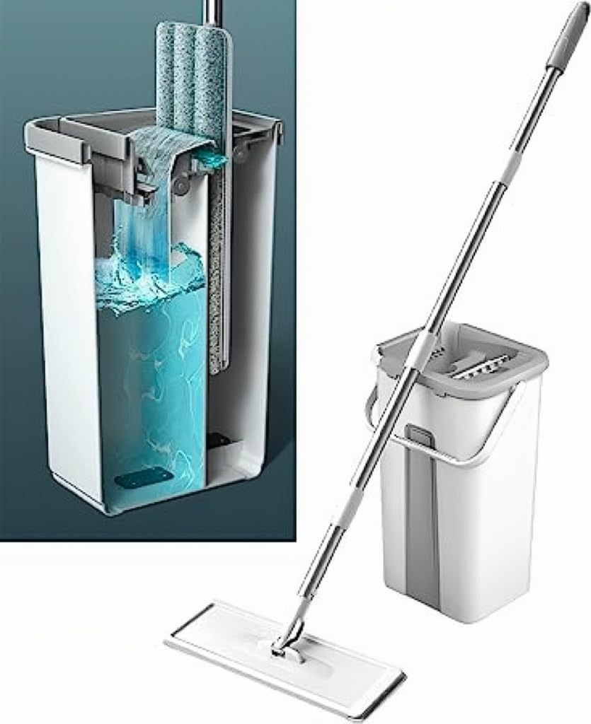 Amazon.com: 2 in 1 Mop & Bucket with Wringer Set - Clean Kitr, Hands ...