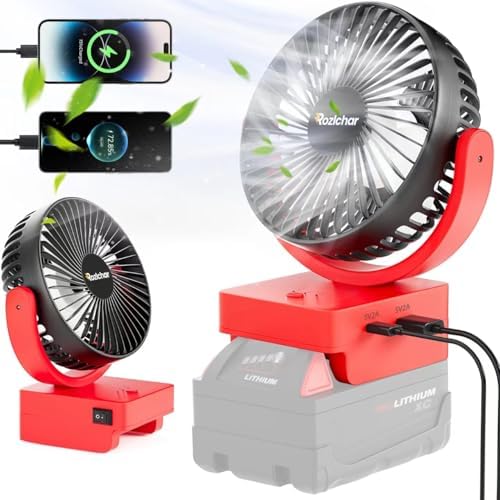 Amazon.com: Dinftin Cordless Portable Fan For Milwaukee M18 18V Battery ...