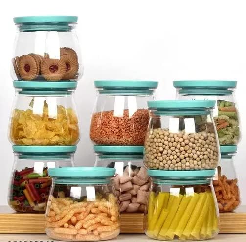 Buy Set Of 12 Airtight Transparent Jar, Kitchen Storage Container, BPA ...